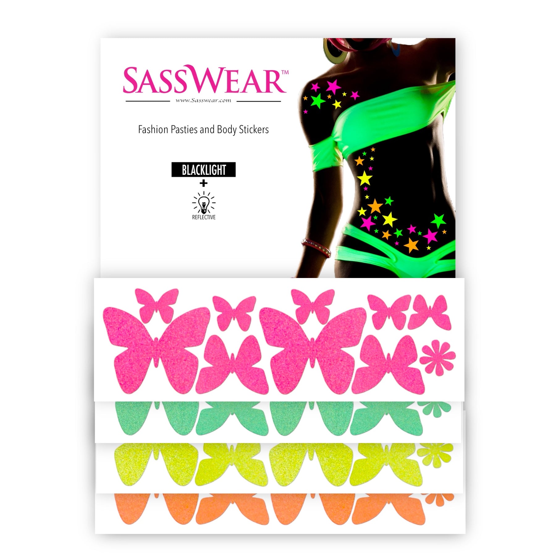 Butterfly Blacklight Body Stickers-40 Pk – Sasswear