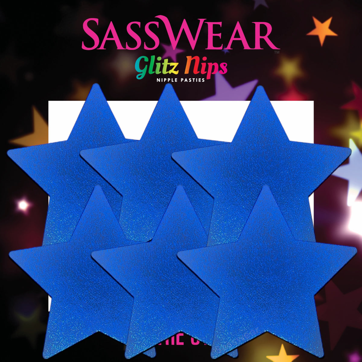 Electric Metallic Blue Star Glitz Nips Starlets – Sasswear