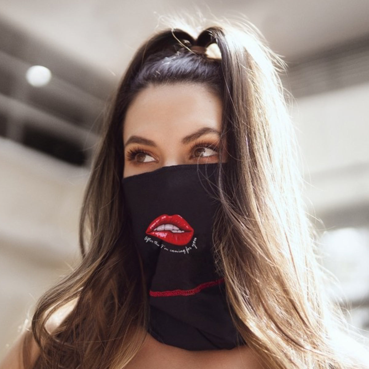 Face Mask Bandana | Red Lips/ No Kissing – Sasswear
